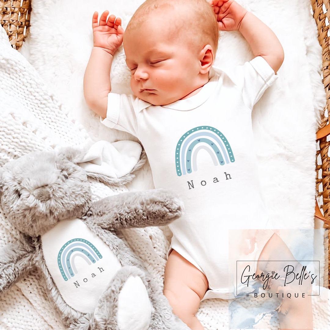 Baby Gift Set - Blue Rainbow Design – Georgie Belle's Boutique
